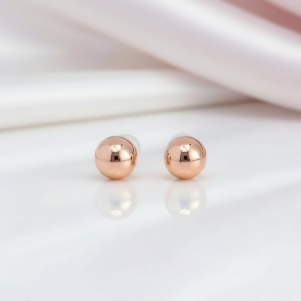 18k Yellow Gold Ball Design Stud Earrings – Black Diamonds New York