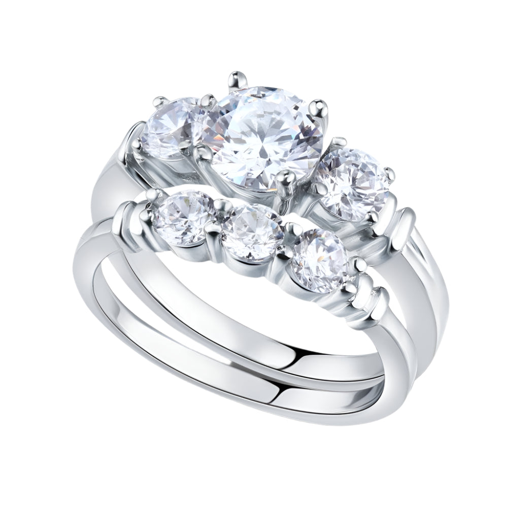 2-Pc 1.25 Ct Three Diamond Ring Set – Black Diamonds New York