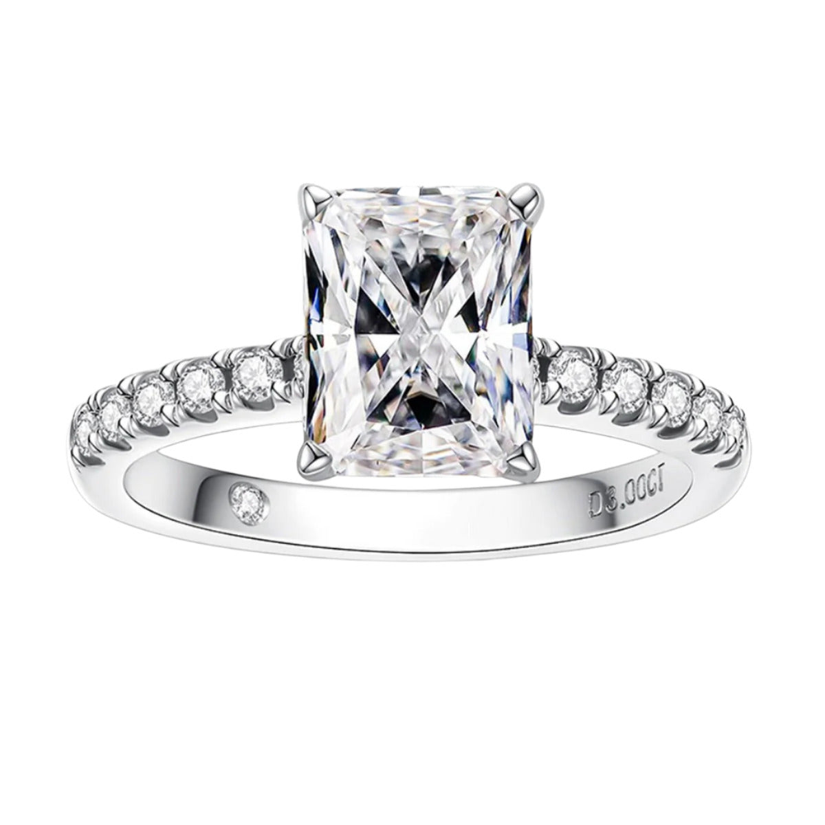 3ct Radiant Cut Diamond Engagement Ring (Aftersale Service) – Black ...