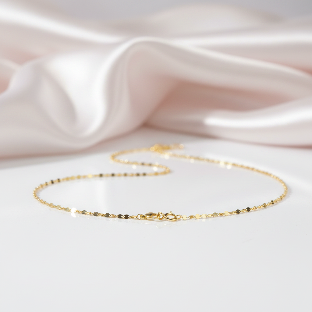 9k Yellow Gold Tile Chain Necklace – Black Diamonds New York
