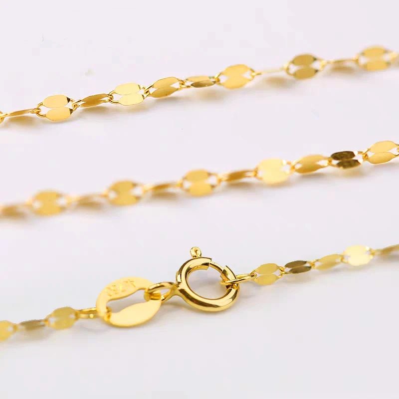 9k Yellow Gold Tile Chain Necklace – Black Diamonds New York