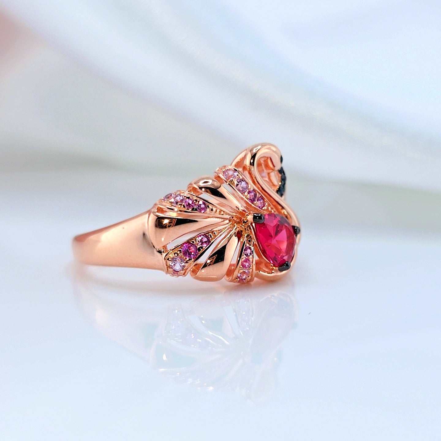 Gorgeous Rose Gold Flamingo Ring from Black Diamonds New York