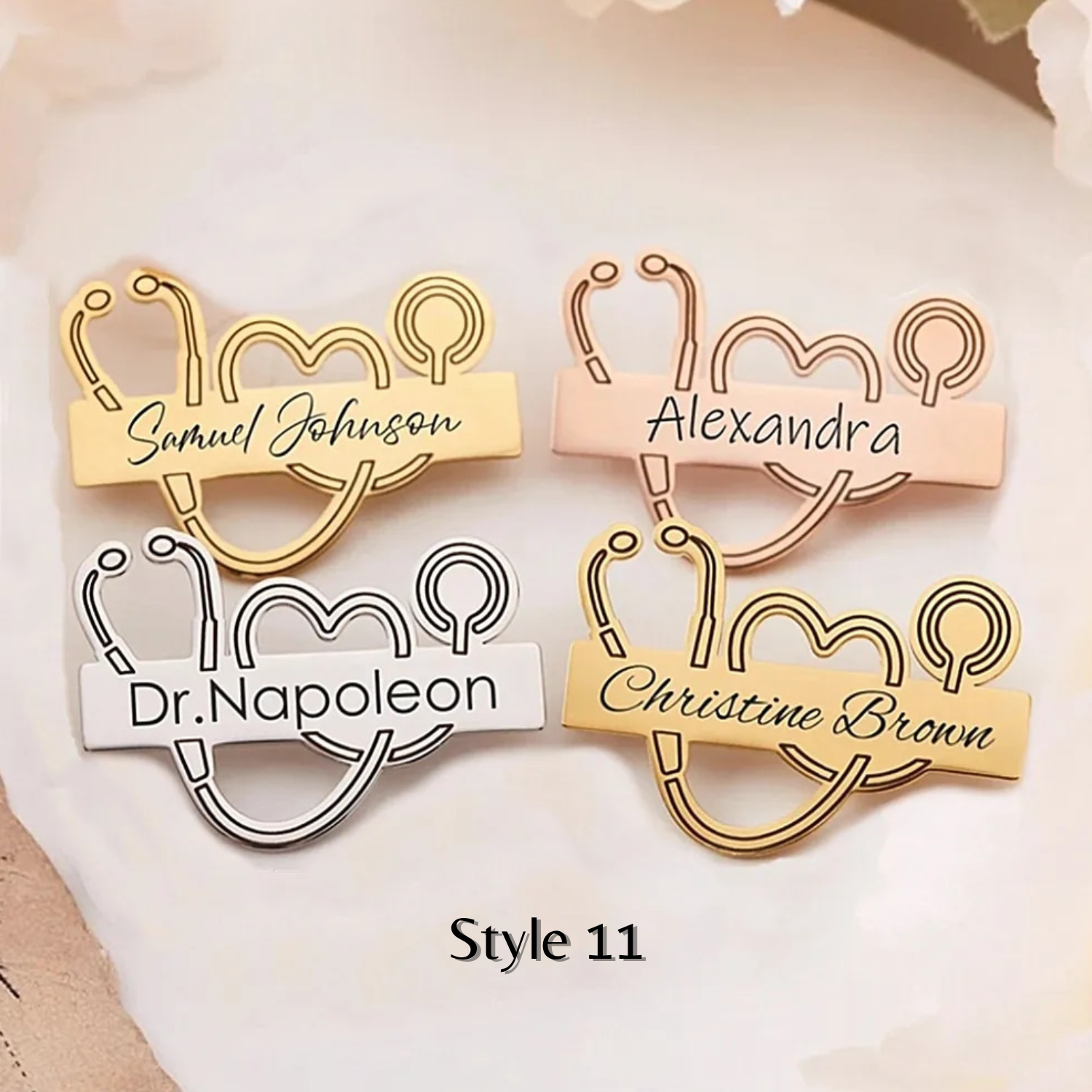 Customized Engraved Lapel Pin for Doctors from Black Diamonds New York