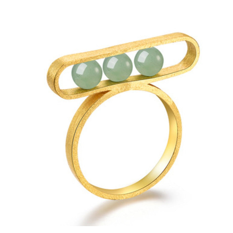 Elliptical Minimalist Ring – Black Diamonds New York