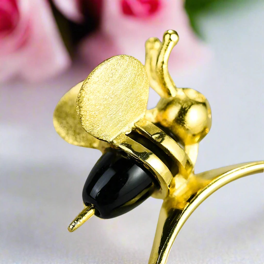 Handmade Bee and Dripping Honey Rings from Black Diamonds New York