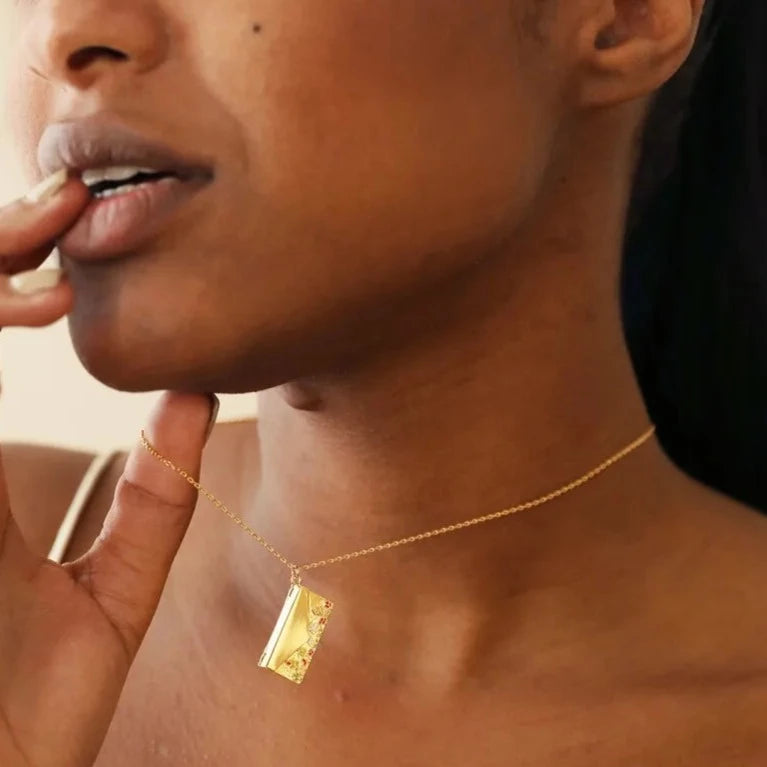 Engraved Openable Book Locket Necklace from Black Diamonds New York