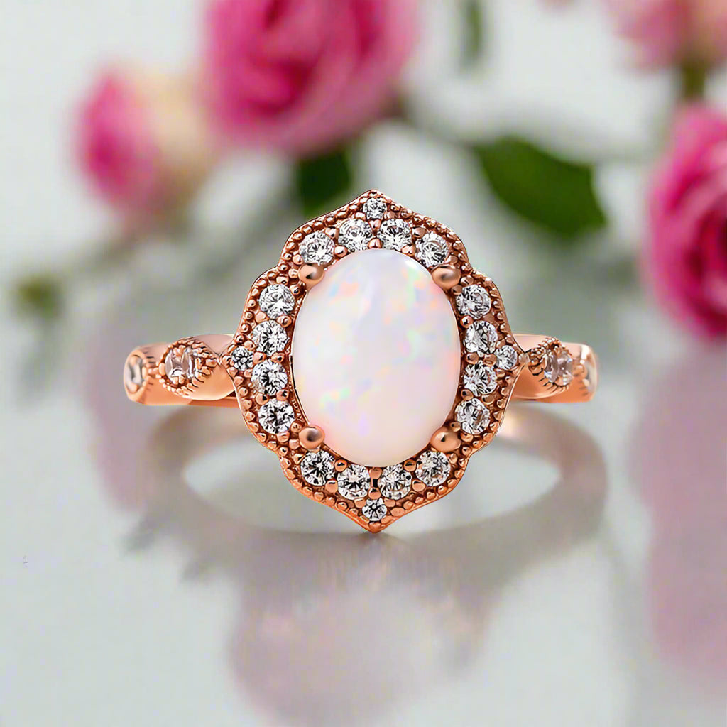 opal ring diamond