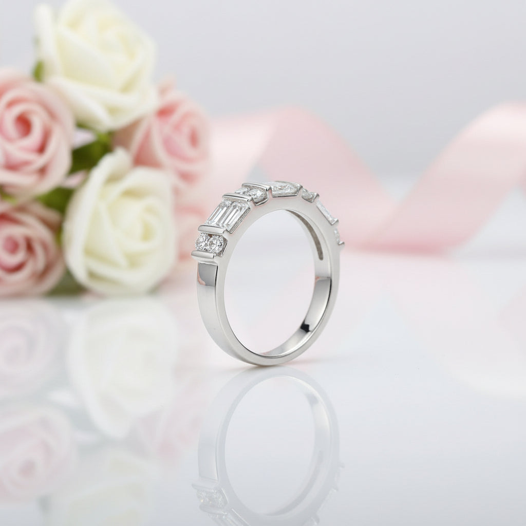 Emerald Cut Diamond Wedding Band from Black Diamonds New York