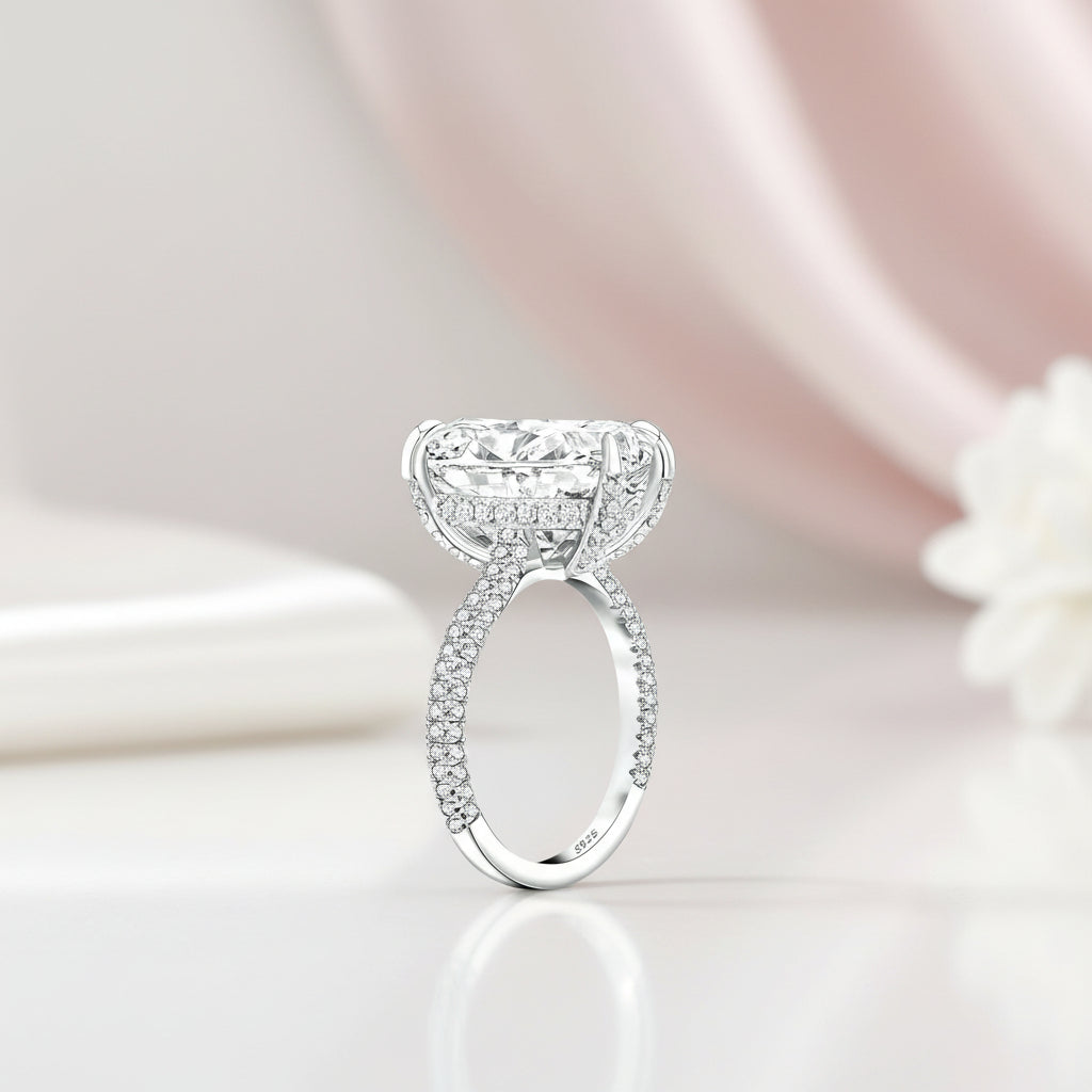 Luxurious Elongated Cushion Cut Engagement Ring from Black Diamonds New ...