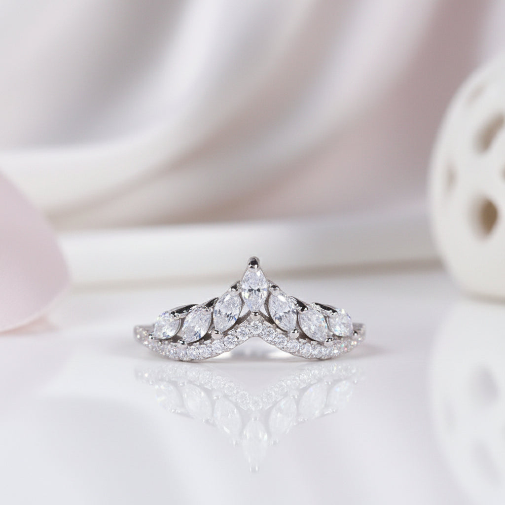 Marquise Cut Diamond Crown Wedding Band from Black Diamonds New York