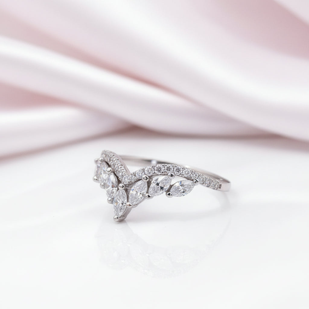 Marquise Cut Diamond Crown Wedding Band from Black Diamonds New York
