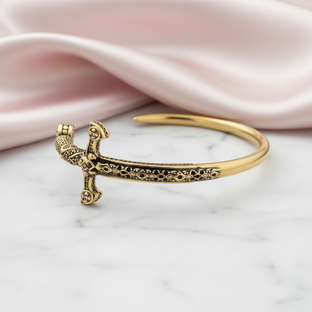 Royal Cross Sword Punk Bangle – Black Diamonds New York
