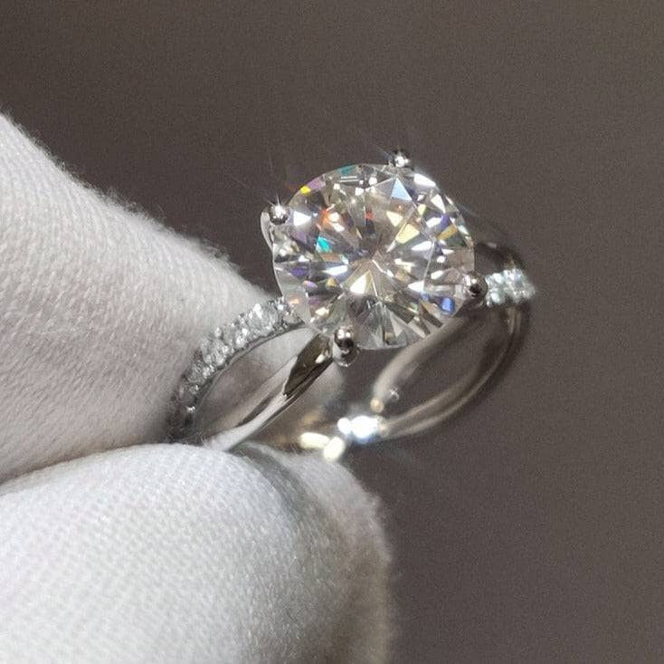 1 Carat Round Cut Diamond Twist 4 Claws Engagement Ring – Black ...