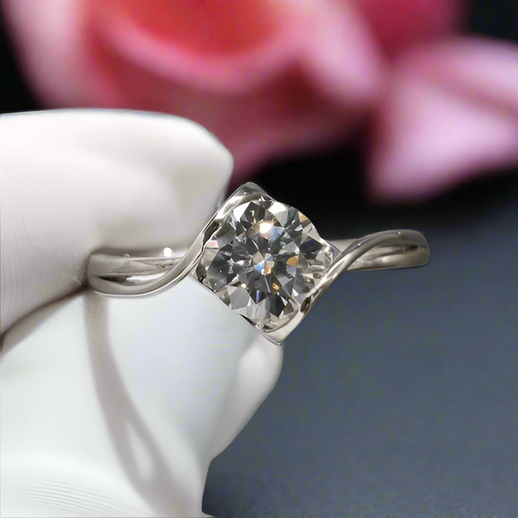 1.0 Ct Round Diamond Angel Engagement Ring – Black Diamonds New York