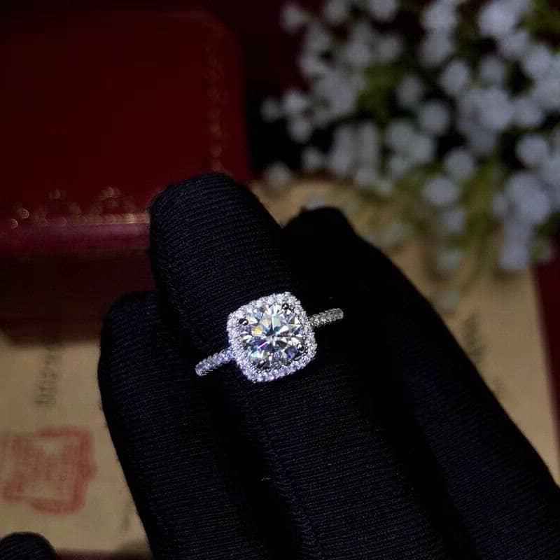 2ct Round Cut Diamond Halo Engagement Ring from Black Diamonds New York