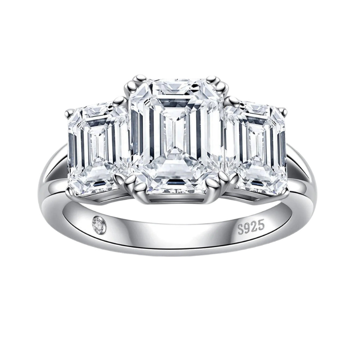 5ct Emerald Cut Diamond Three Stone Engagement Ring from Black Diamonds ...