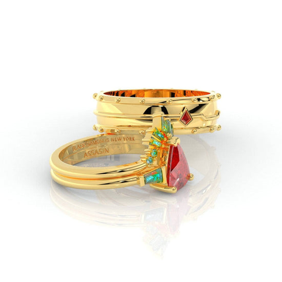 Assasin's Romance Engagement Ring- 14k Yellow Gold Video Game Inspired ...
