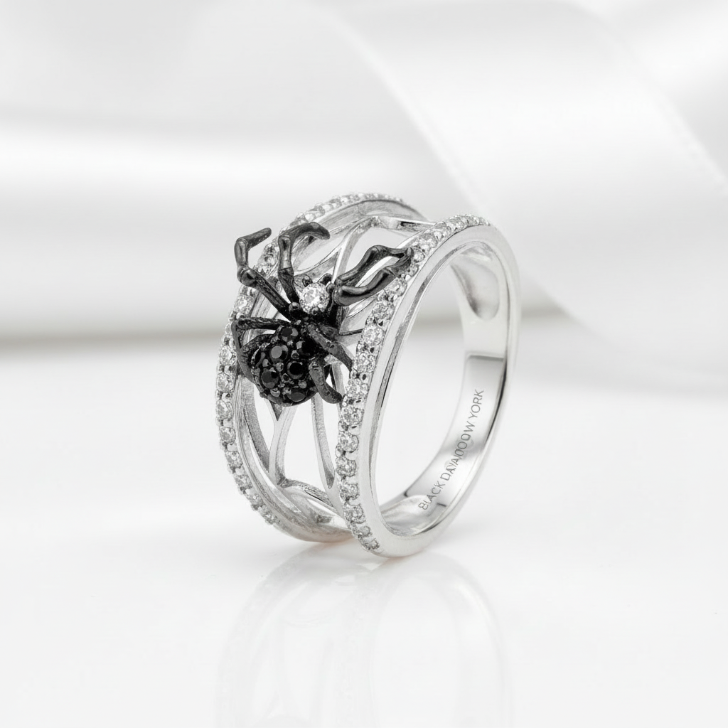 Black Spider Micro Paved CVD Diamonds Ring from Black Diamonds New York