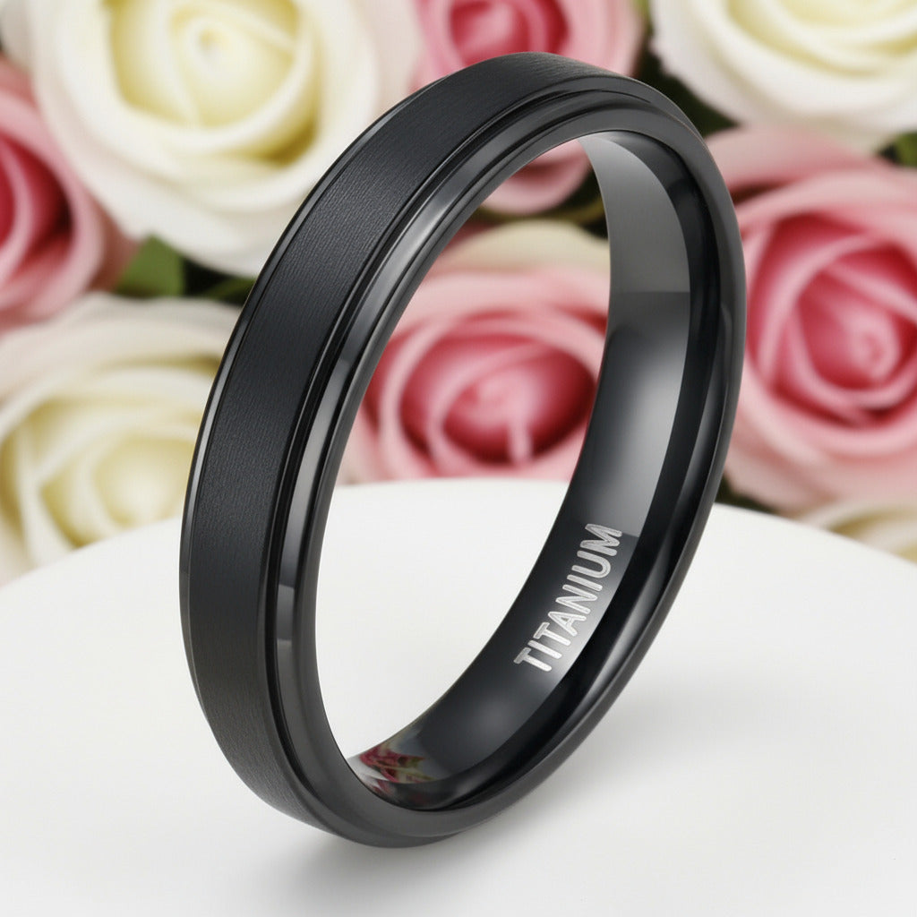 Classic Black Titanium Men's Wedding Band from Black Diamonds New York