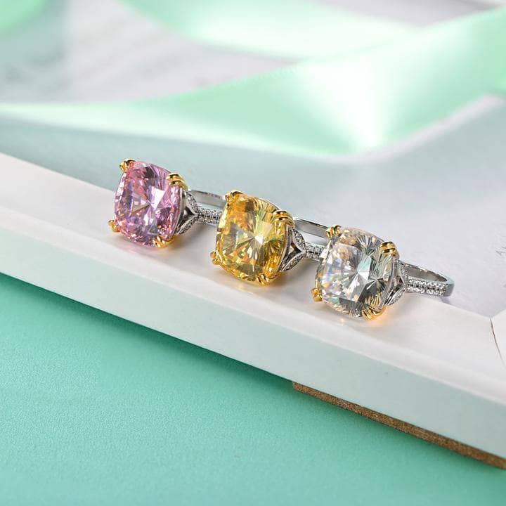 Cushion Cut 2 Tone Plating Engagement Ring from Black Diamonds New York