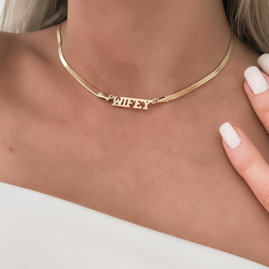 Custom Snake Chain Name Necklace from Black Diamonds New York