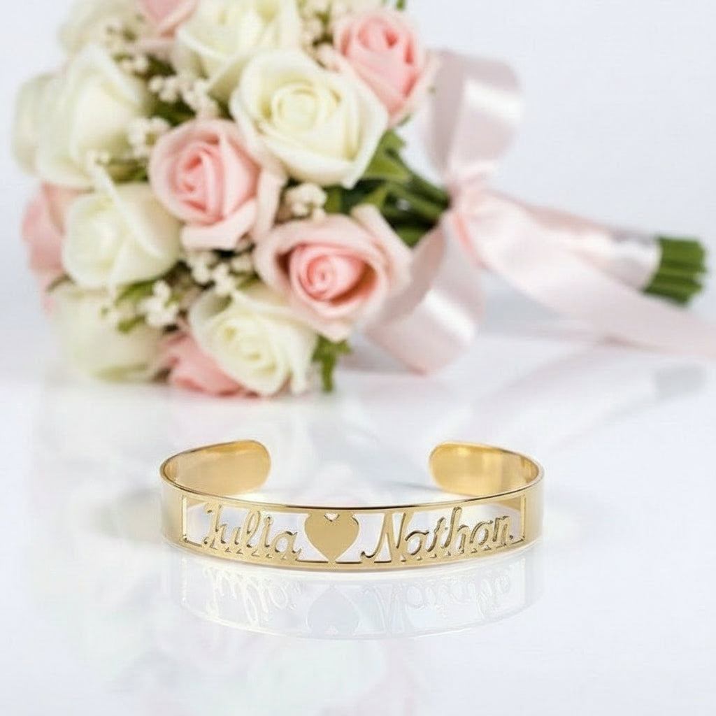 Customized Gold Nameplate Bangle- Black Diamonds New York from Black ...
