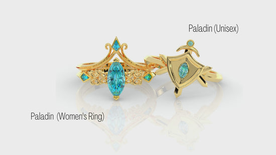 Paladin's Shield Ring (Unisex)- 14k Yellow Gold Video Game Inspired ...