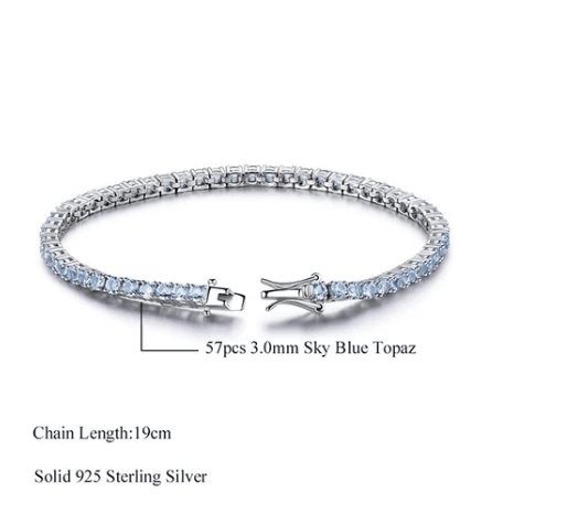 Elegant Azure Round Cut Bracelet In Sterling Silver – Black Diamonds ...