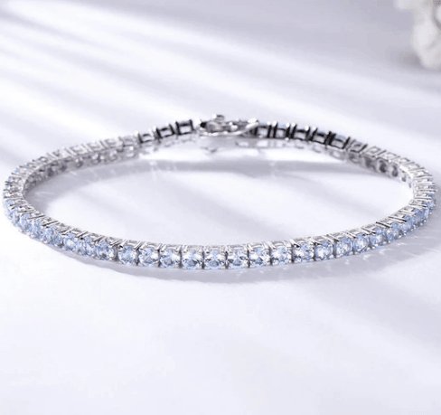 Elegant Azure Round Cut Bracelet In Sterling Silver – Black Diamonds ...