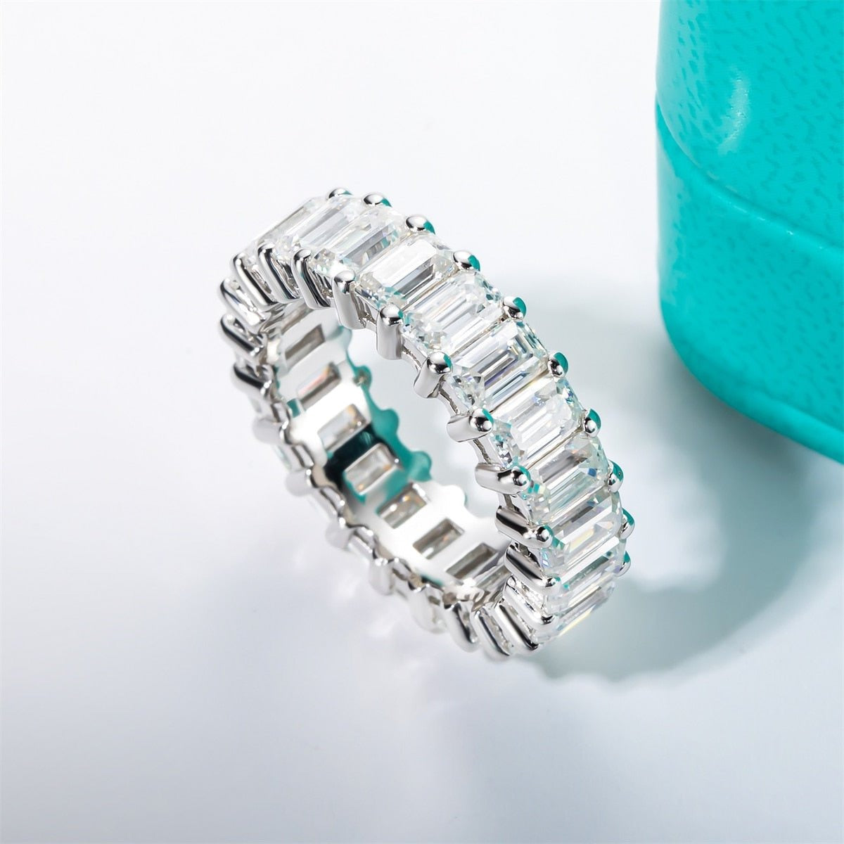 Emerald Diamond Eternity Band Ring from Black Diamonds New York