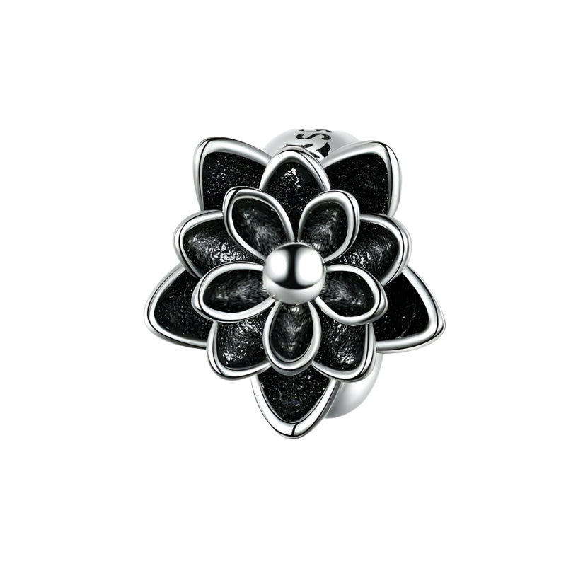 Gothic Black Flower Lotus Charm from Black Diamonds New York