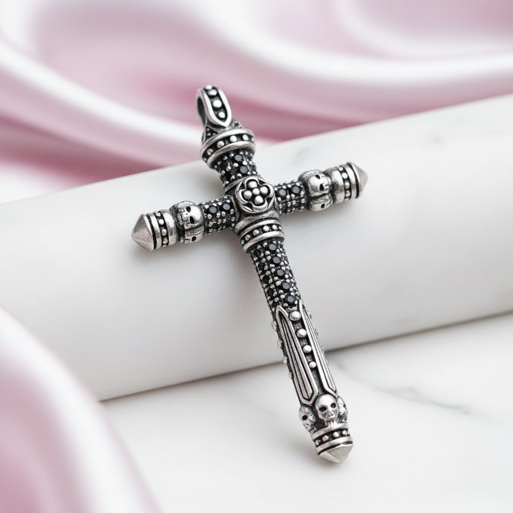 Gothic Cross with Diamond Option Sword Pendant – Black Diamonds New York