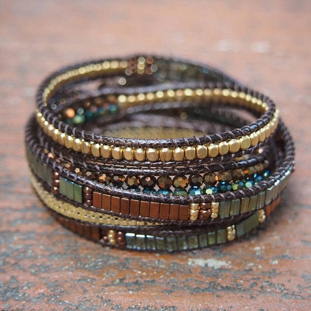 Handmade Crystal Chain Wrap Natural Stone from Black Diamonds New York