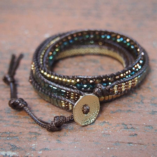 Handmade Crystal Chain Wrap Natural Stone from Black Diamonds New York