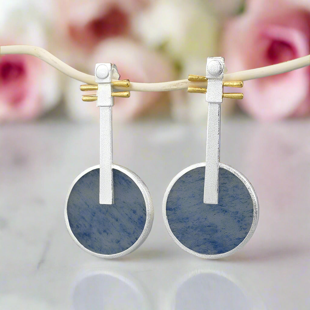 Lute Shape Dangle Earrings – Black Diamonds New York