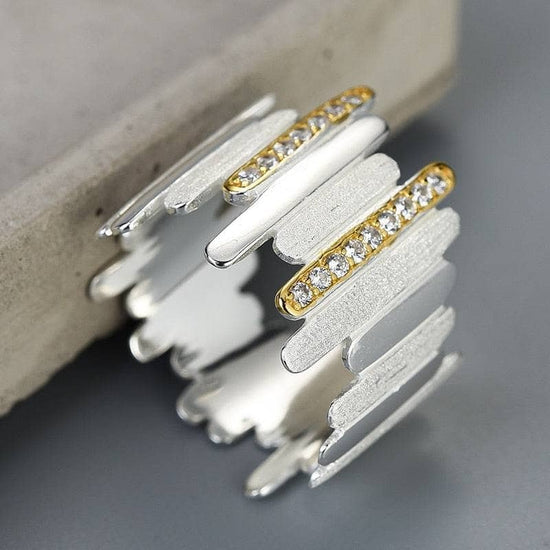 Minimalist Style Parallel Lines Ring from Black Diamonds New York