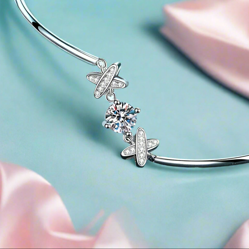 Diamond Cute Cross Letter Bracelet from Black Diamonds New York