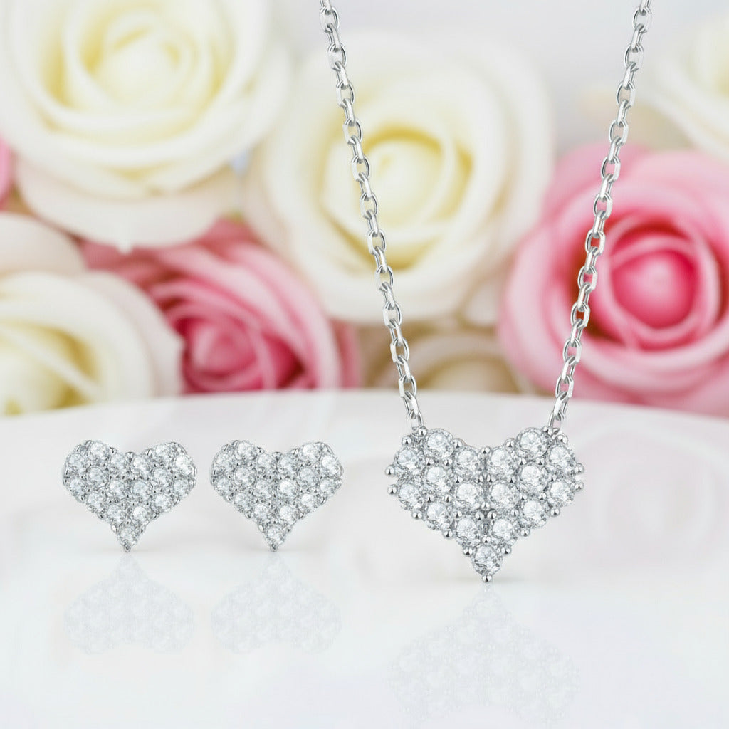Diamond Heart Jewelry Set from Black Diamonds New York