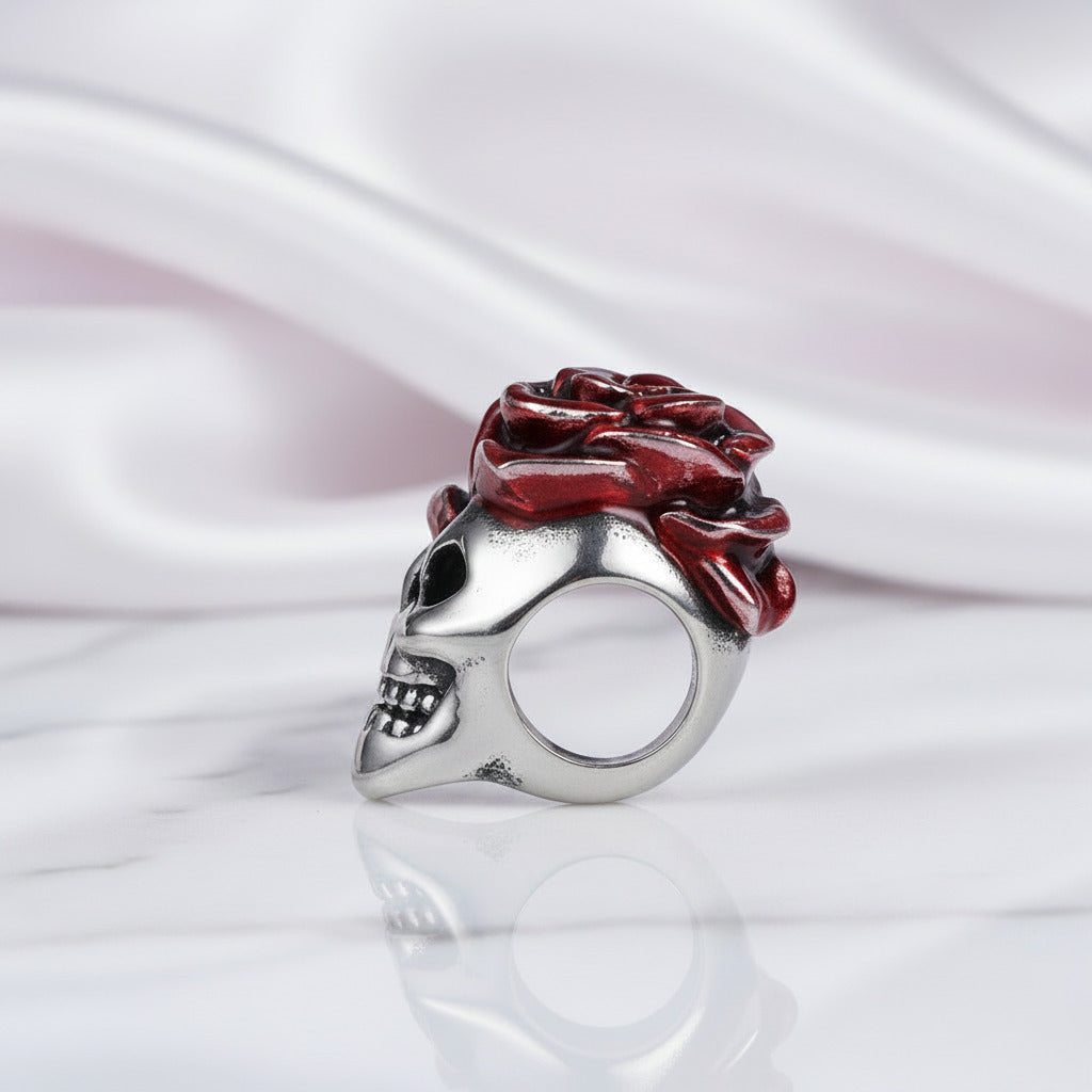 Neo-Gothic Skull & Enamel Blood Roses Charms from Black Diamonds New York
