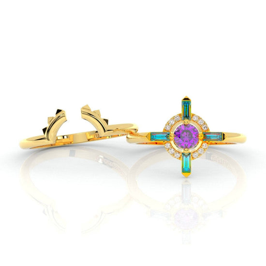 Outlaw's Ring Set- 14k Yellow Gold Video Game Inspired Rings from Black ...