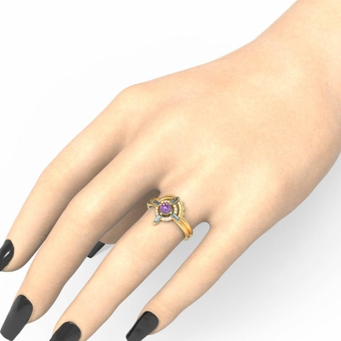 Outlaw's Ring Set- 14k Yellow Gold Video Game Inspired Rings from Black ...