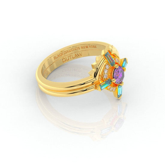 Outlaw's Ring Set- 14k Yellow Gold Video Game Inspired Rings from Black ...