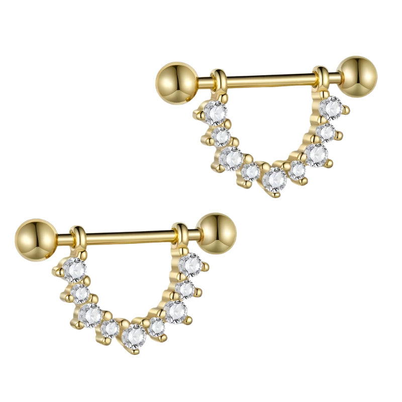 Punk Diamond U-Shaped Screw Earrings from Black Diamonds New York
