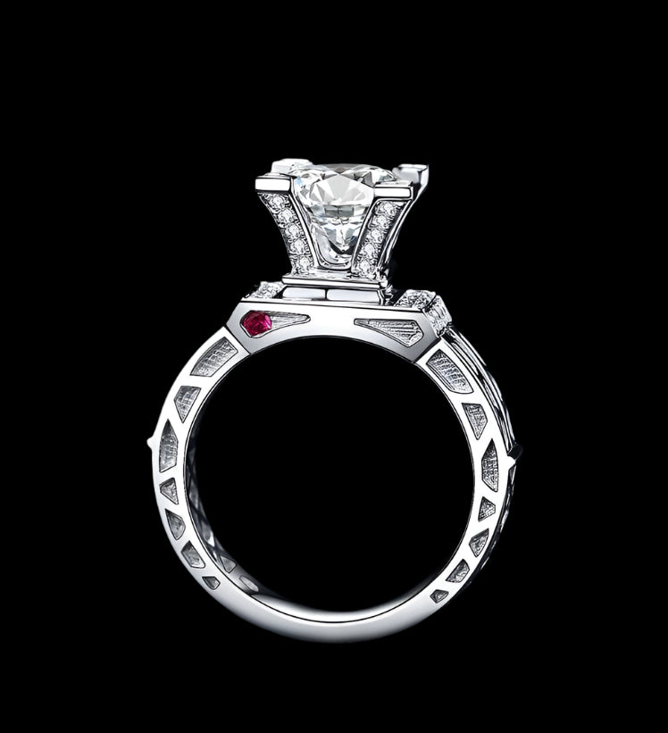 Romantic Eiffel Tower Diamond Engagement Ring from Black Diamonds New York