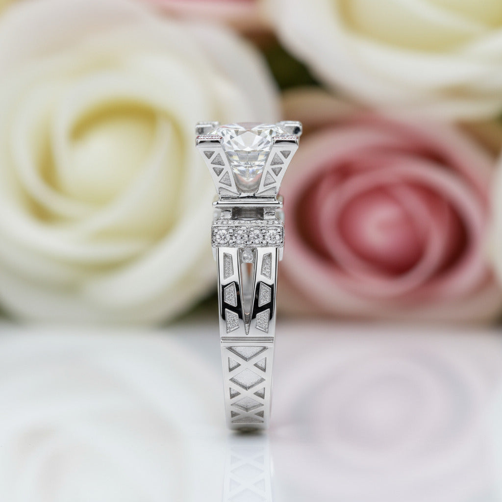 Romantic Eiffel Tower Diamond Engagement Ring from Black Diamonds New York