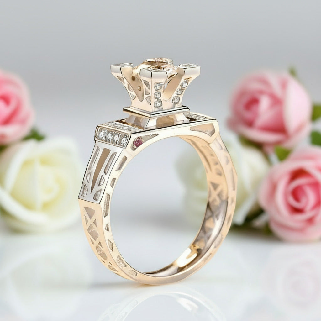 Romantic Eiffel Tower Diamond Engagement Ring from Black Diamonds New York
