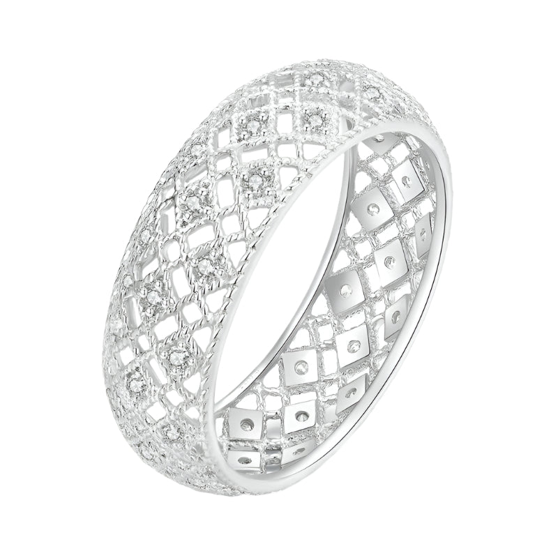 Round Cut Diamond Hallow Lattice Wedding Band – Black Diamonds New York