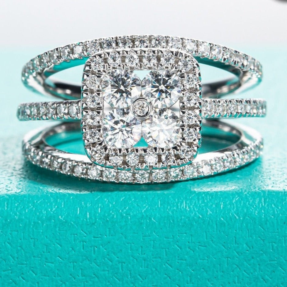 Round Cut Diamond Split Band Engagement Ring from Black Diamonds New York