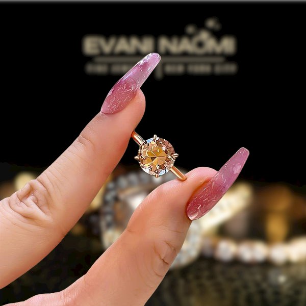 Round Cut Morganite Pink Engagement Ring from Black Diamonds New York