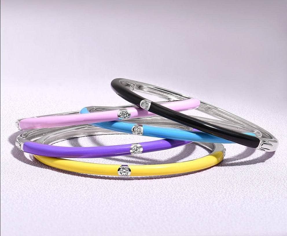 Round Enamel Bangle from Black Diamonds New York